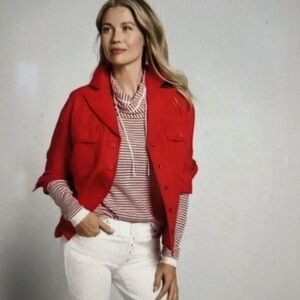 CAbi | Jackets & Coats | Cabi Detour Linen Blend Jacket In Ruby Style ...